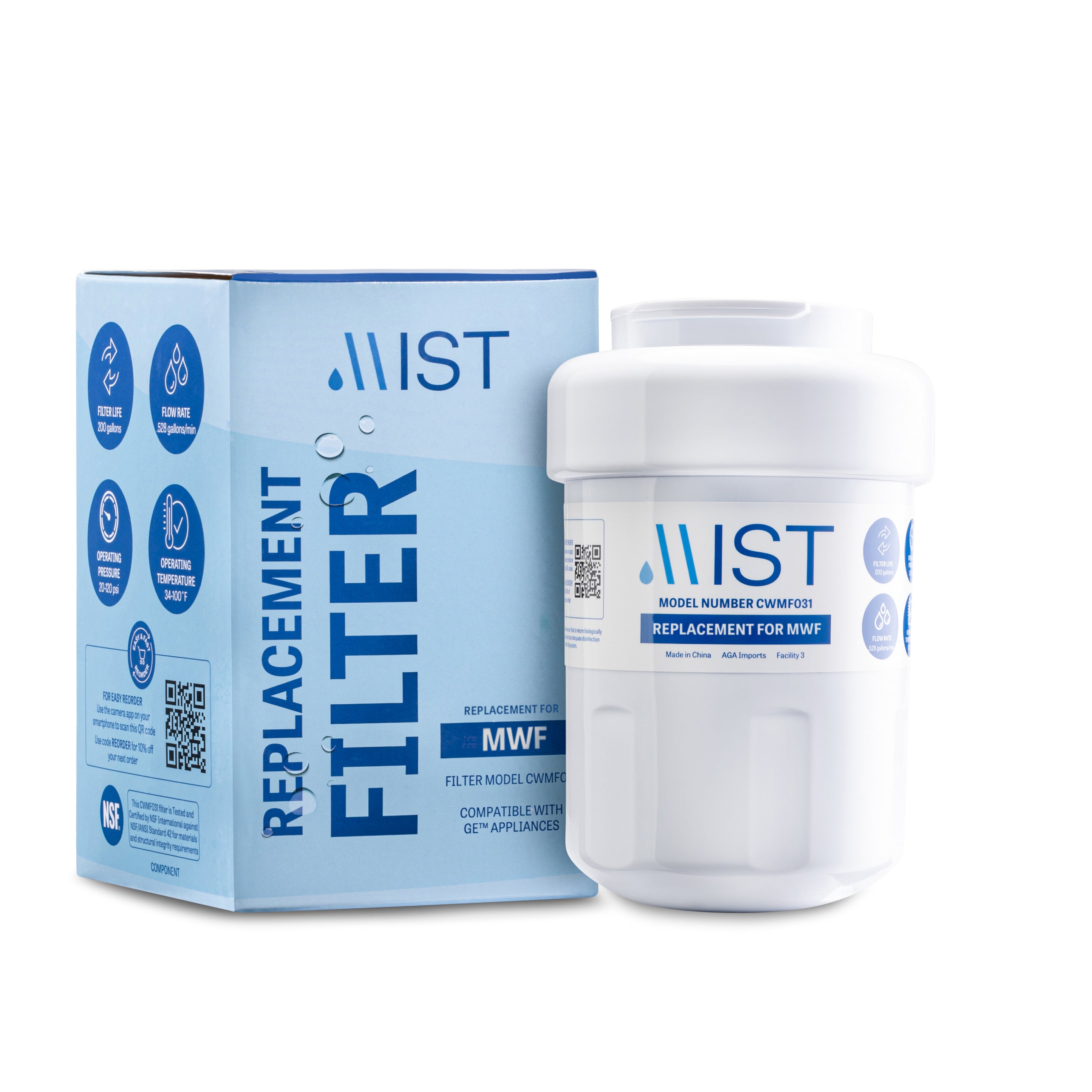 GE MWF Replacement Water Filter | Mist Filters